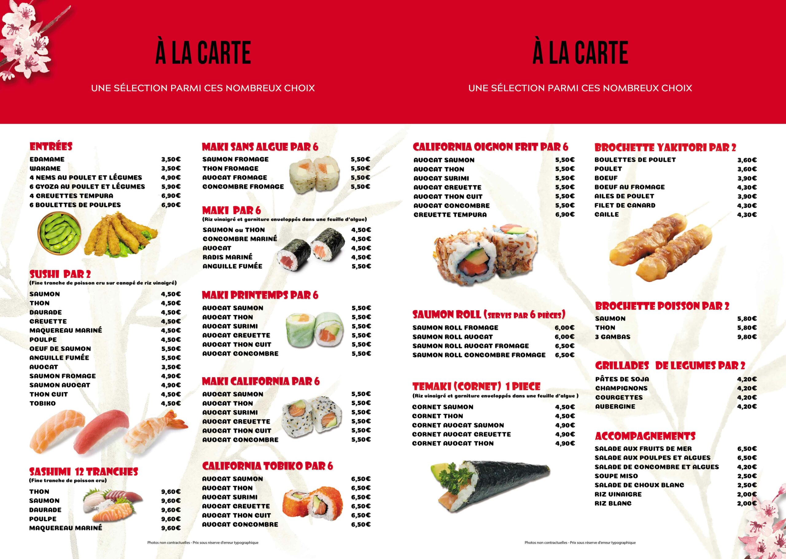 Notre Menu - Sushi Yama